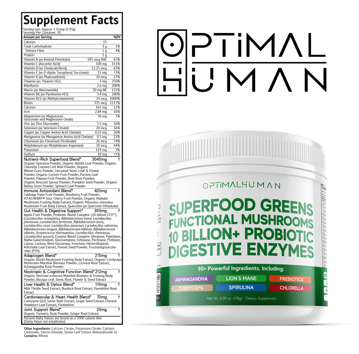 Optimal Human - Superfood Greens – The AJ Store