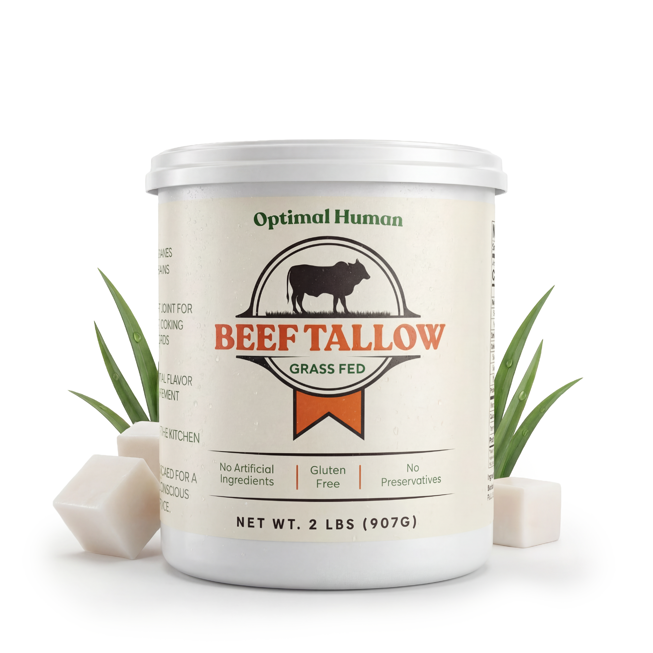 Optimal Human Pure Grass-Fed Beef Tallow (2 Pounds) – The AJ Store