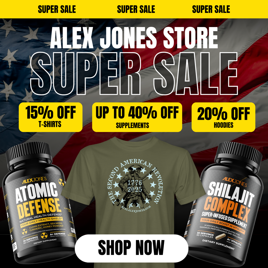 The Official Alex Jones Store - Shop Patriotic T-Shirts, Hats, & More ...